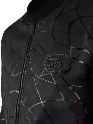 Philipp Plein Python-effect Leather Bomber Jacket