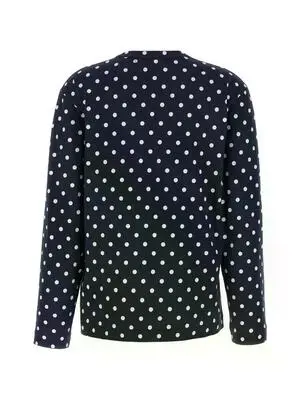 Play Comme Des Garcon Polka Dot Heart Patch Long Sleeve T-shirt - Blue