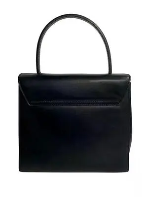 Celine 20th Century Calfskin Star Ball Top Handle Bag Satchel - Black