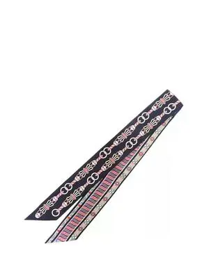 Hermès 2001-2020 Harnais En Rosace Silk Twilly Scarf Scarves - Blue