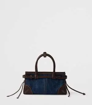 Prada Denim Bonnie Shoulder Bag - Blue