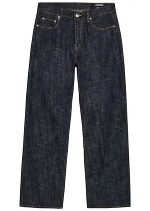 Jacquemus Le De-nimes Droit Wide-leg Jeans - Navy
