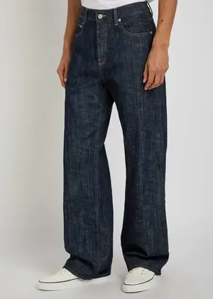 Jacquemus Le De-nimes Droit Wide-leg Jeans - Navy