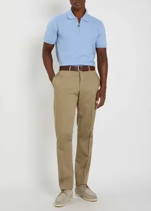 Canali Tapered-leg Stretch-cotton Poplin Trousers