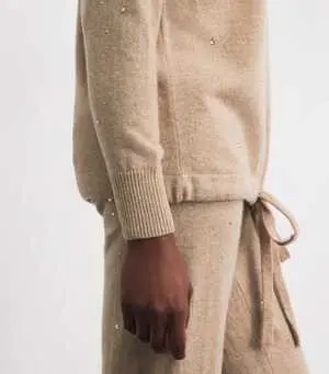 WILLIAM SHARP Cashmere Crystal Embellished Crew Neck Sweater