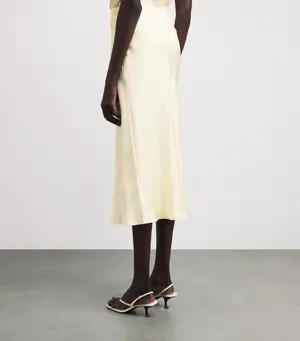 ANINE BING Silk Bar Midi Skirt