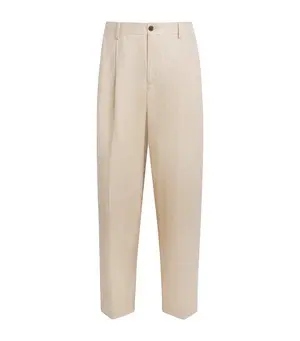 NN.07 Linen Justin Wide-leg Trousers - Beige