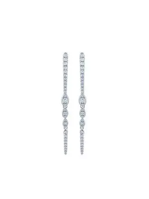 Kwiat 18kt White Gold Diamond Drop Earrings - Silver