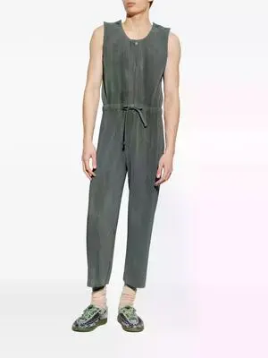 Issey Miyake Pleated Sleeveless Jumpsuit - Grey