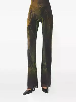 JEAN PAUL GAULTIER Water Graphic-print Trousers - Green