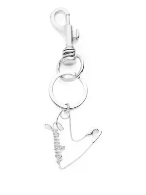 JEAN PAUL GAULTIER Heart Safety Pin Keyring - Silver