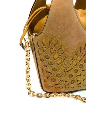 Alberta Ferretti Laser-cut Suede Tote Bag
