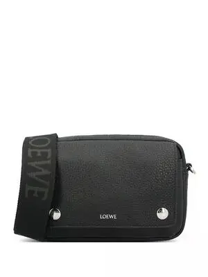 Loewe Logo-print Leather Shoulder Bag - Black