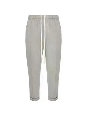 HAMZA Drawstring-waist Trousers - Grey