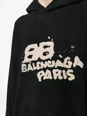 Balenciaga Graffiti Logo Cotton Hoodie