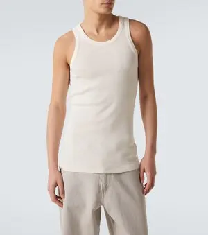 Auralee Ribbed Cotton Tank Top - White