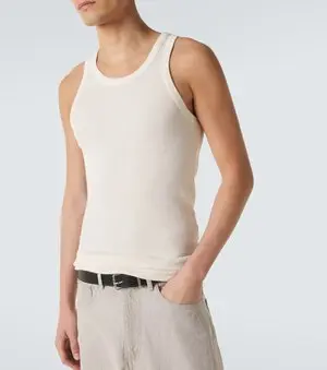 Auralee Ribbed Cotton Tank Top - White