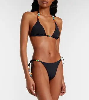 Staud Sisley Beaded Bikini Bottoms