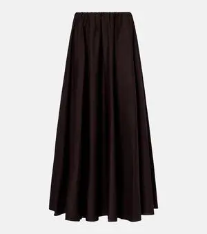 Staud Milano Pleated Cotton-blend Maxi Skirt