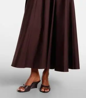 Staud Milano Pleated Cotton-blend Maxi Skirt