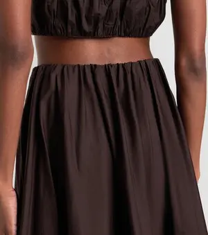 Staud Milano Pleated Cotton-blend Maxi Skirt