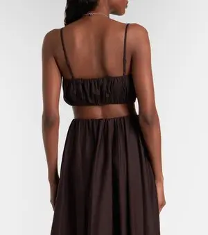 Staud Fiore Cotton Crop Top - Brown