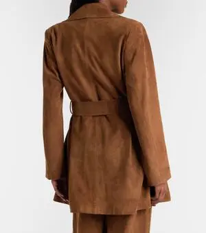 Nour Hammour Kerry Suede Coat - Brown