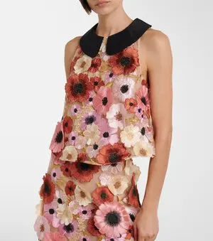 Dorothee Schumacher Blooming Meadow Silk-trimmed Top - Multicoloured