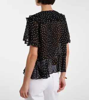 Dorothee Schumacher Polka-dot Georgette Blouse - Black