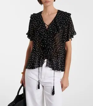 Dorothee Schumacher Polka-dot Georgette Blouse - Black