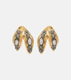 Balenciaga Embellished Drop Earrings - Gold