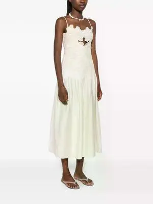 Sandro Floral Guipure Lace Cut-out Midi Dress