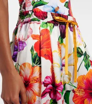 Dolce & Gabbana Floral Silk-blend Satin Palazzo Pants