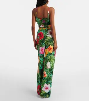 Dolce & Gabbana Floral Cotton Wide-leg Trousers