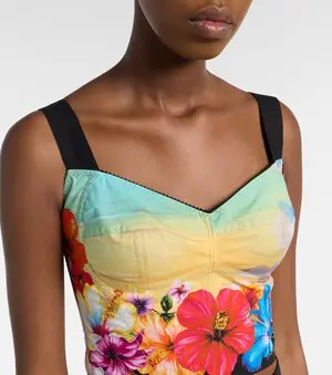 Dolce & Gabbana Printed Cotton-blend Bustier