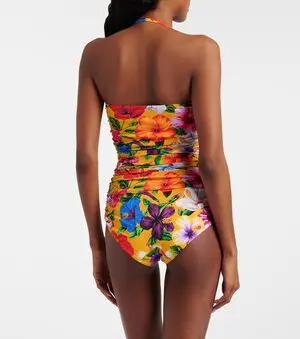 Dolce & Gabbana Floral Print Halterneck Swimsuit