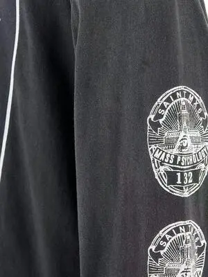 SAINT MXXXXXX Graphic-print Long-sleeve T-shirt - Black