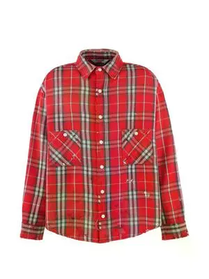 SAINT MXXXXXX Distressed Check-pattern Shirt