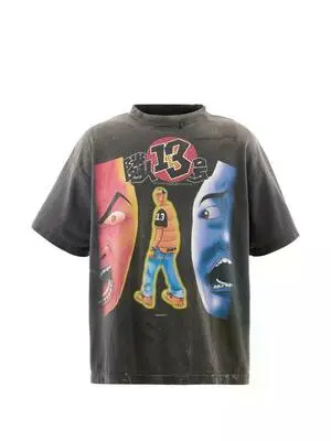 SAINT MXXXXXX X Santastic! X Geeks Rule Graphic-print Distressed T-shirt - Black