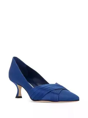 Manolo Blahnik Crossover-strap Pointed-toe Pumps - Blue