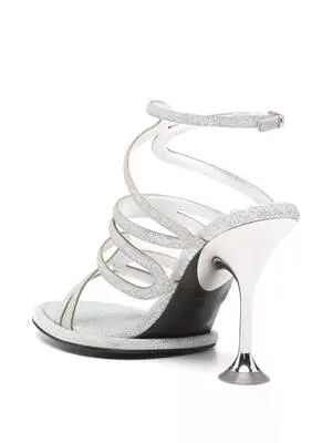 SERGIO ROSSI Sonic Glitter-effect Multi-strap Sandals