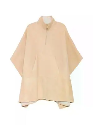 JAMES PERSE Suede Shearling Poncho