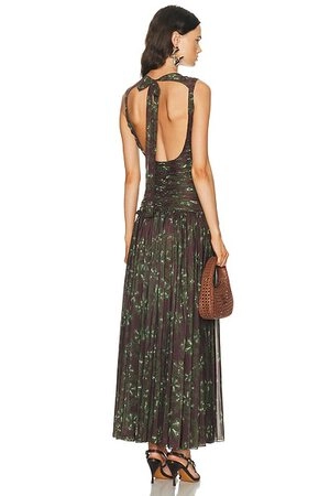 SIEDRES Alina Ruched Printed Maxi Dress