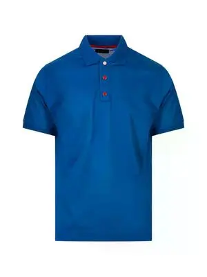 Kiton Logo-button Polo Shirt - Blue