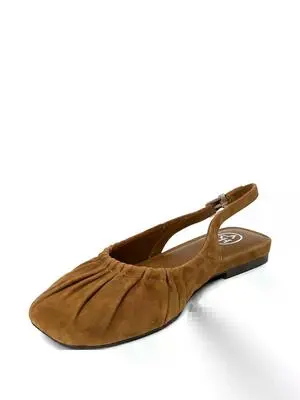 Ash Bibi Ruched Slingback Ballet Flats - Brown