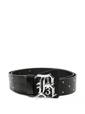 R13 Studded Logo-buckle Belt - Black