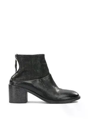 Moma Panelled Leather Ankle Boots - Black
