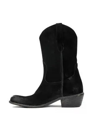 Moma Panelled Cowboy Boots - Black