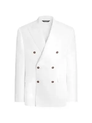 Dolce & Gabbana Sicilia Light Double-breasted Linen Jacket - White