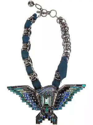 LANVIN Borneo Eagle Pendant Choker - Blue